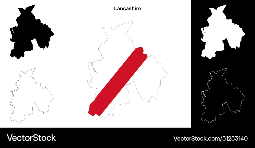 Lancashire outline map Royalty Free Vector Image