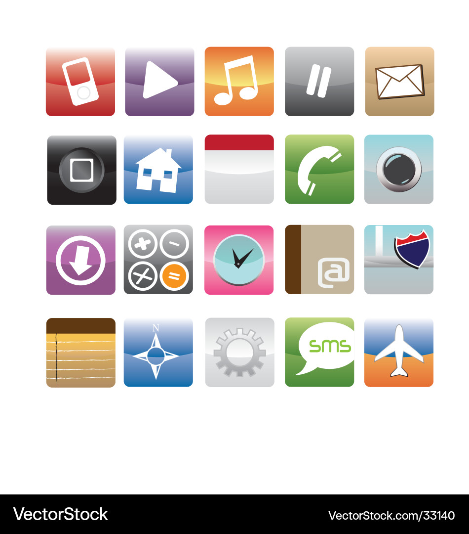 Media icons Royalty Free Vector Image - VectorStock