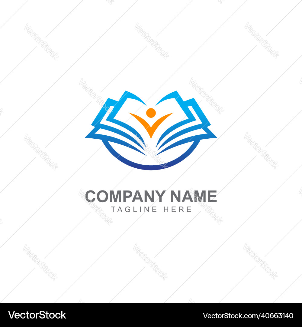 Open book education student logo Royalty Free Vector Image