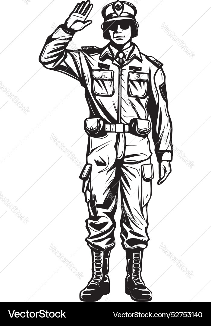 Patriot pride soldier logo respect rendered Vector Image