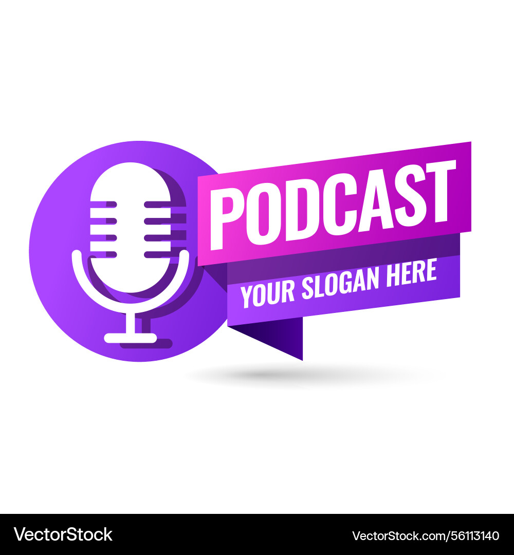 Podcast icon symbol or emblem Royalty Free Vector Image