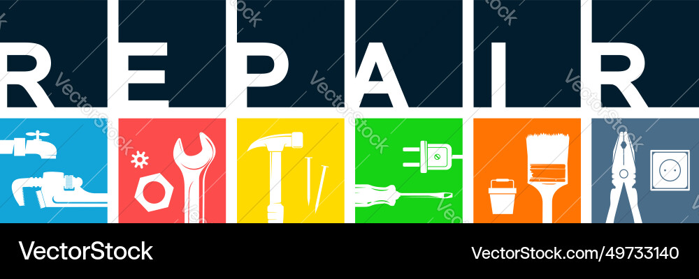 Repair service and maintenance symbol with tool Vector Image