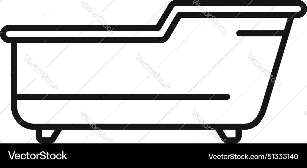 Simple line drawing of a bathtub Royalty Free Vector Image