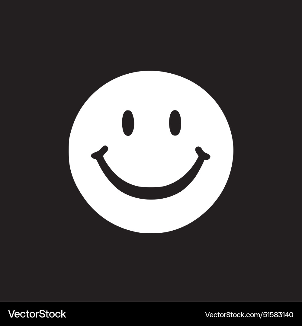 Smiley - black and white Royalty Free Vector Image