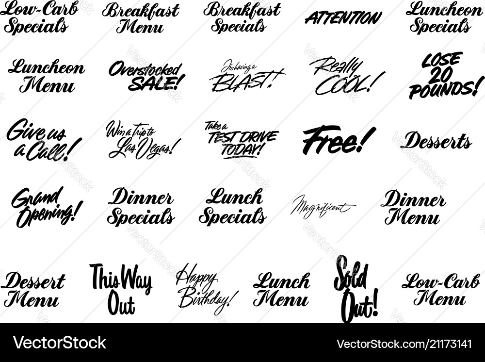 Advertising Sign & Lettering Promotion Vector Image