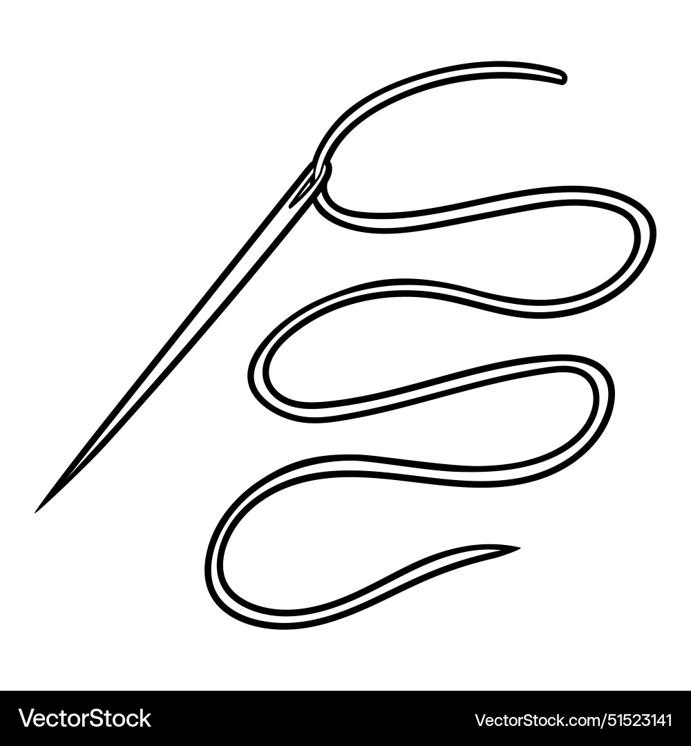 Coloring book for kids needle and thread Vector Image