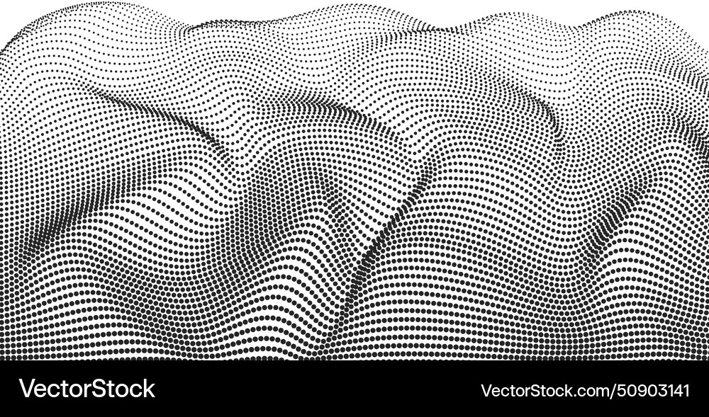 Dotted wave halftone background abstract pattern Vector Image