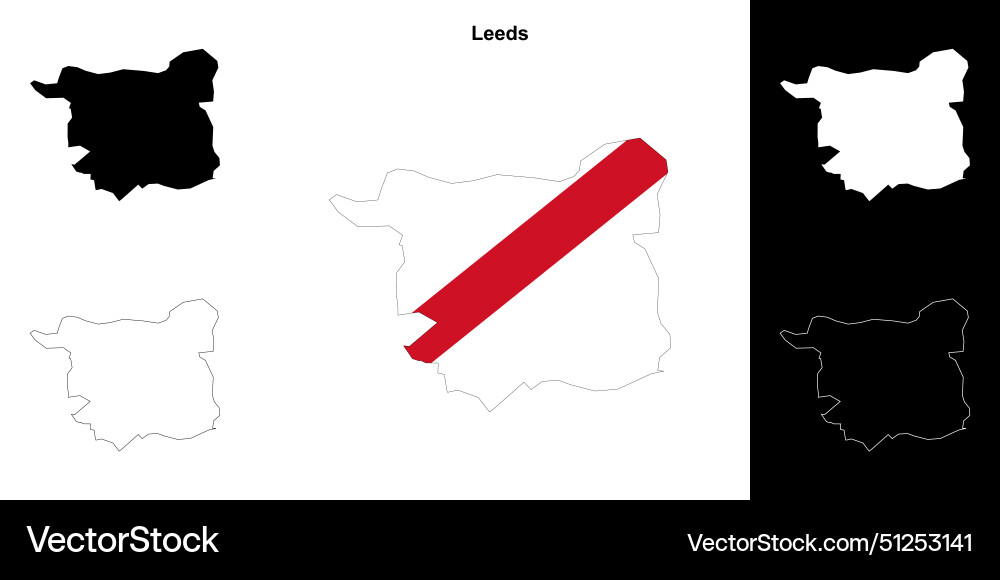 Leeds outline map Royalty Free Vector Image - VectorStock