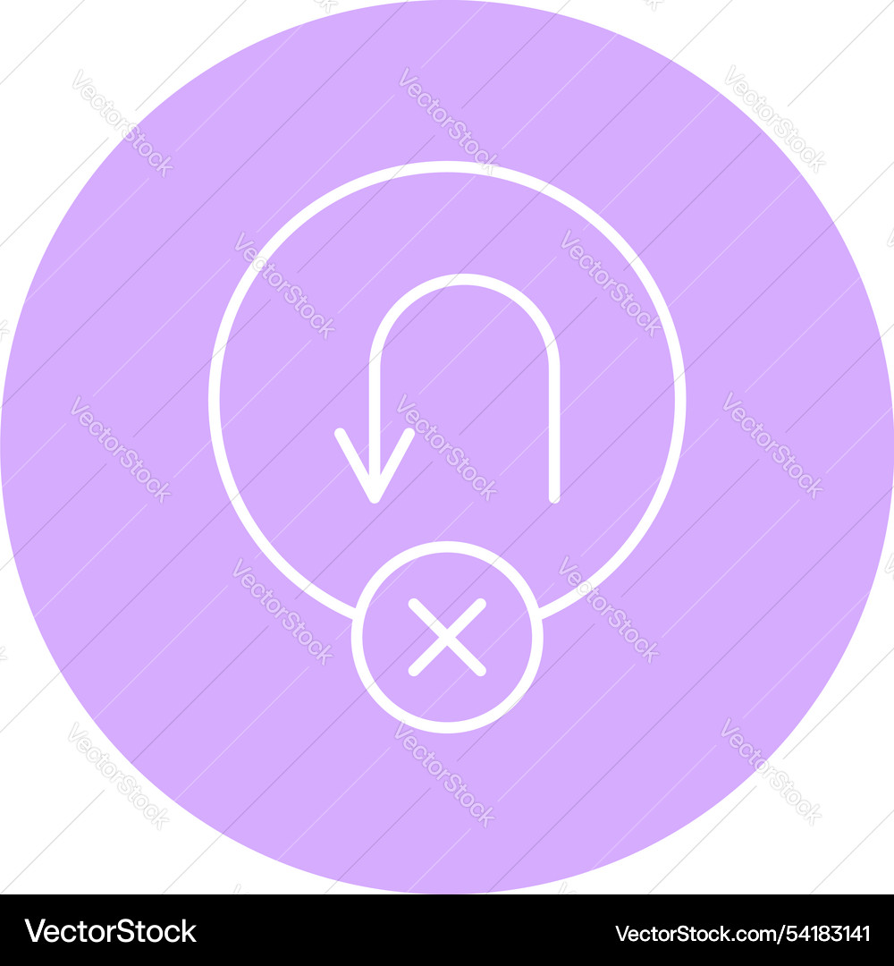 No u turn line circle icon Royalty Free Vector Image