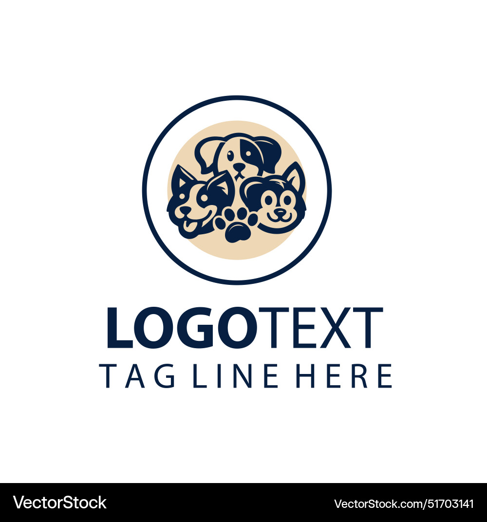 Pet dog logo Royalty Free Vector Image - VectorStock