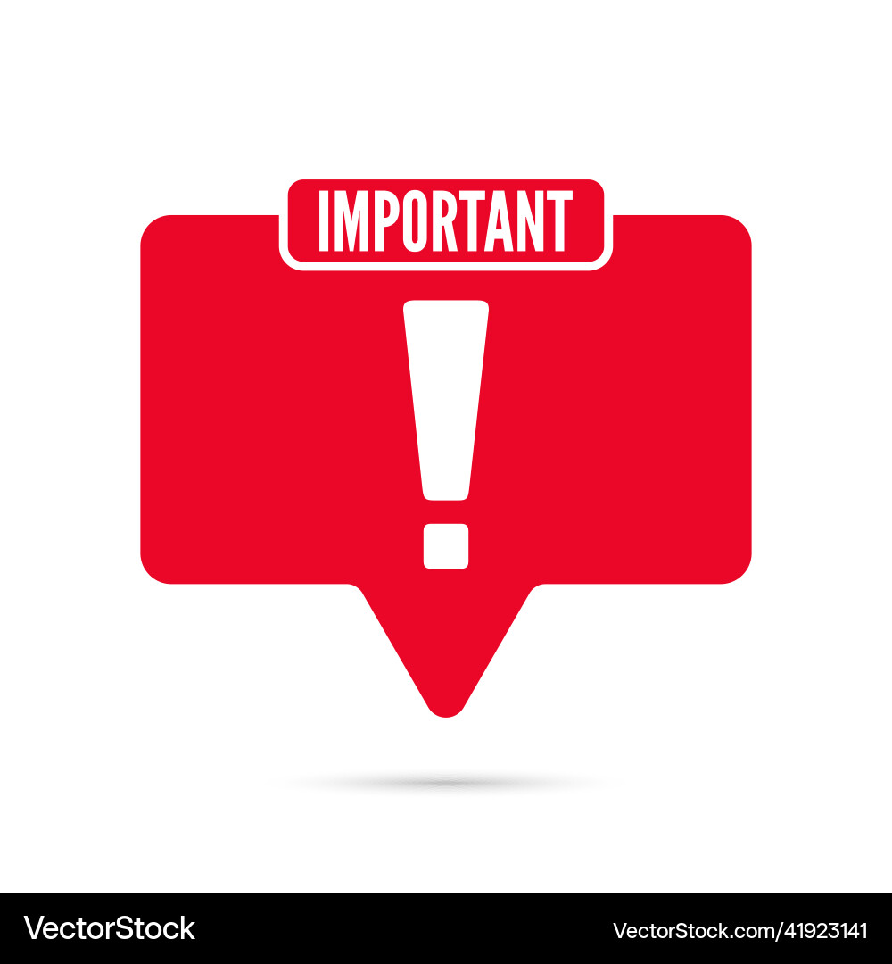 Red banner with exclamation mark Royalty Free Vector Image