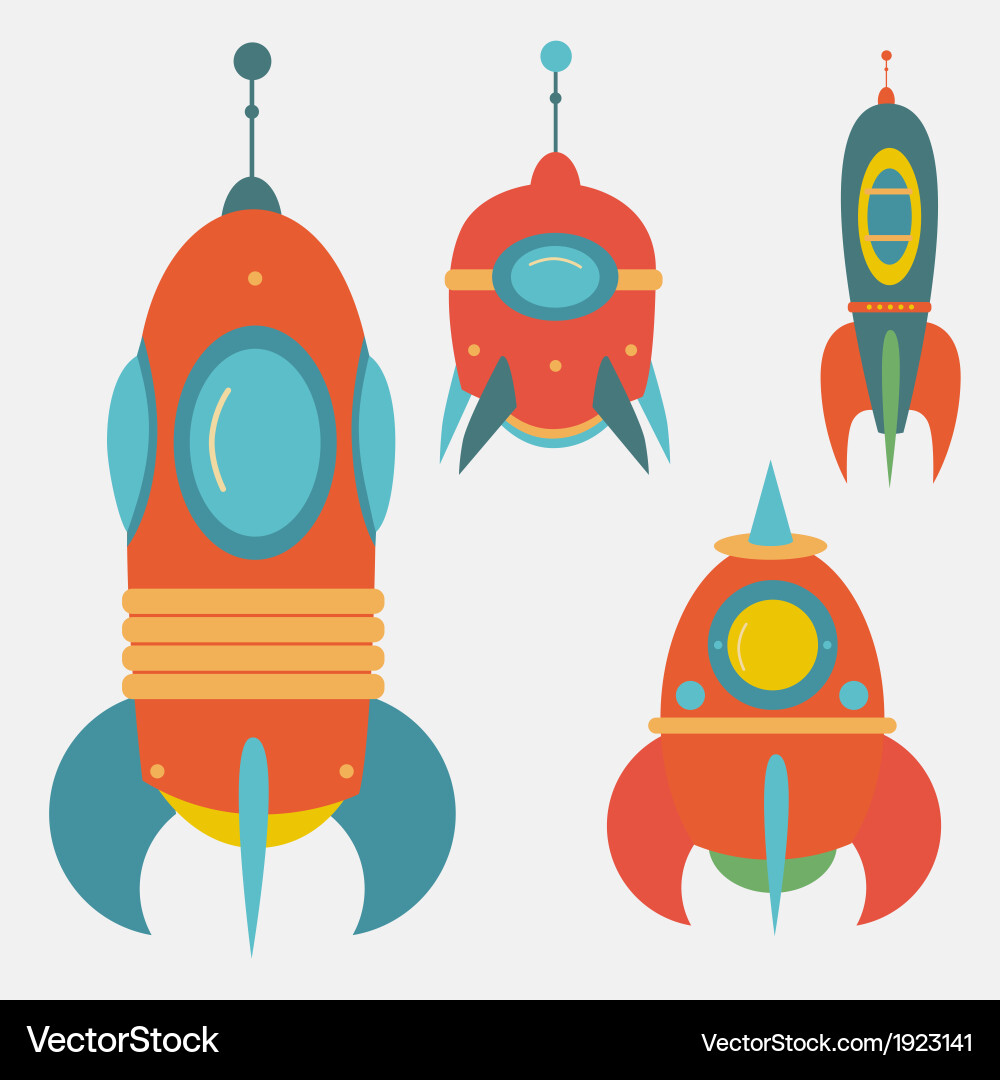 Rocket Collection Royalty Free Vector Image - VectorStock