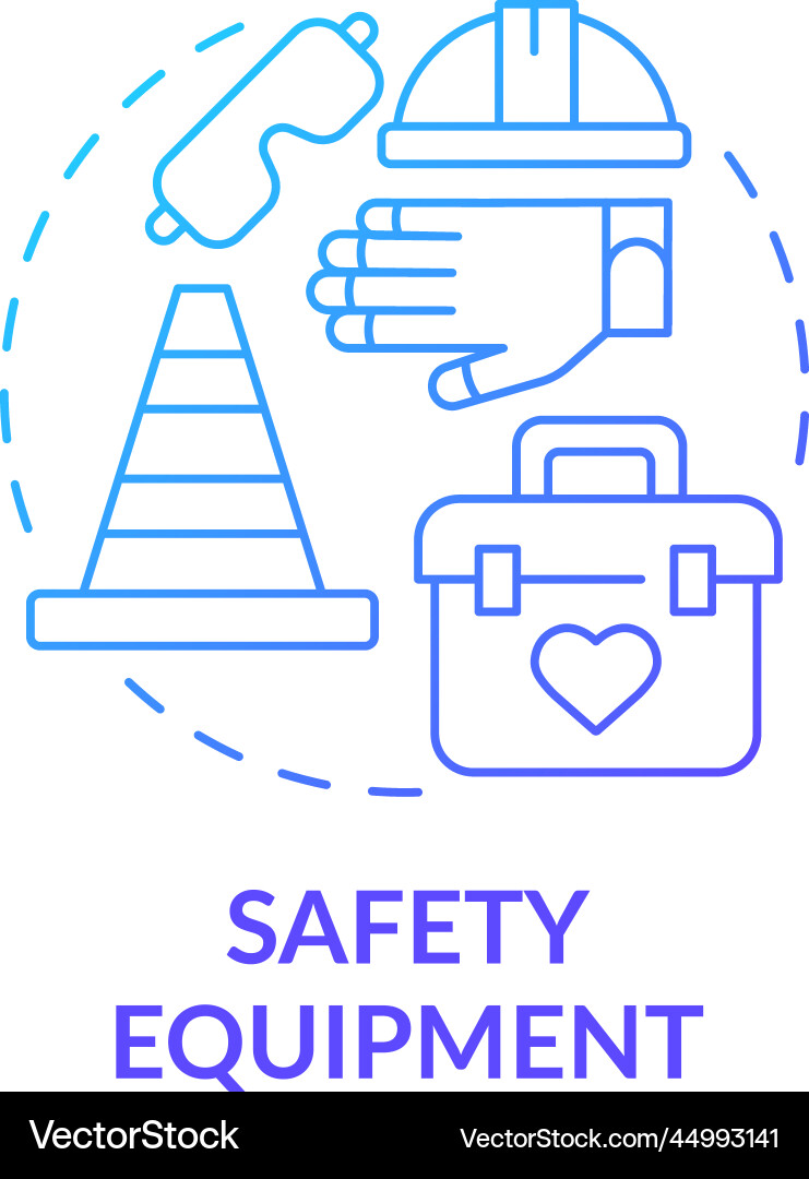 Safety equipment blue gradient concept icon Vector Image