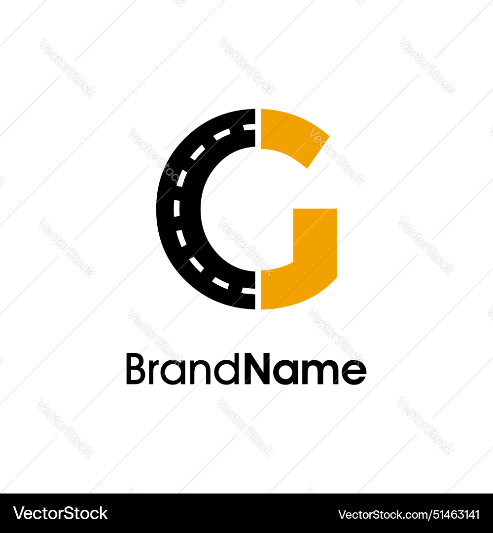 Simple minimalist initial g way logo Royalty Free Vector