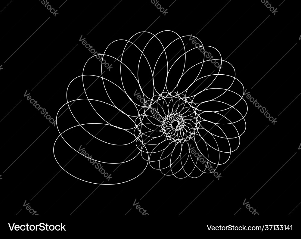 Snail spiral logo sea shell white circles Vector Image