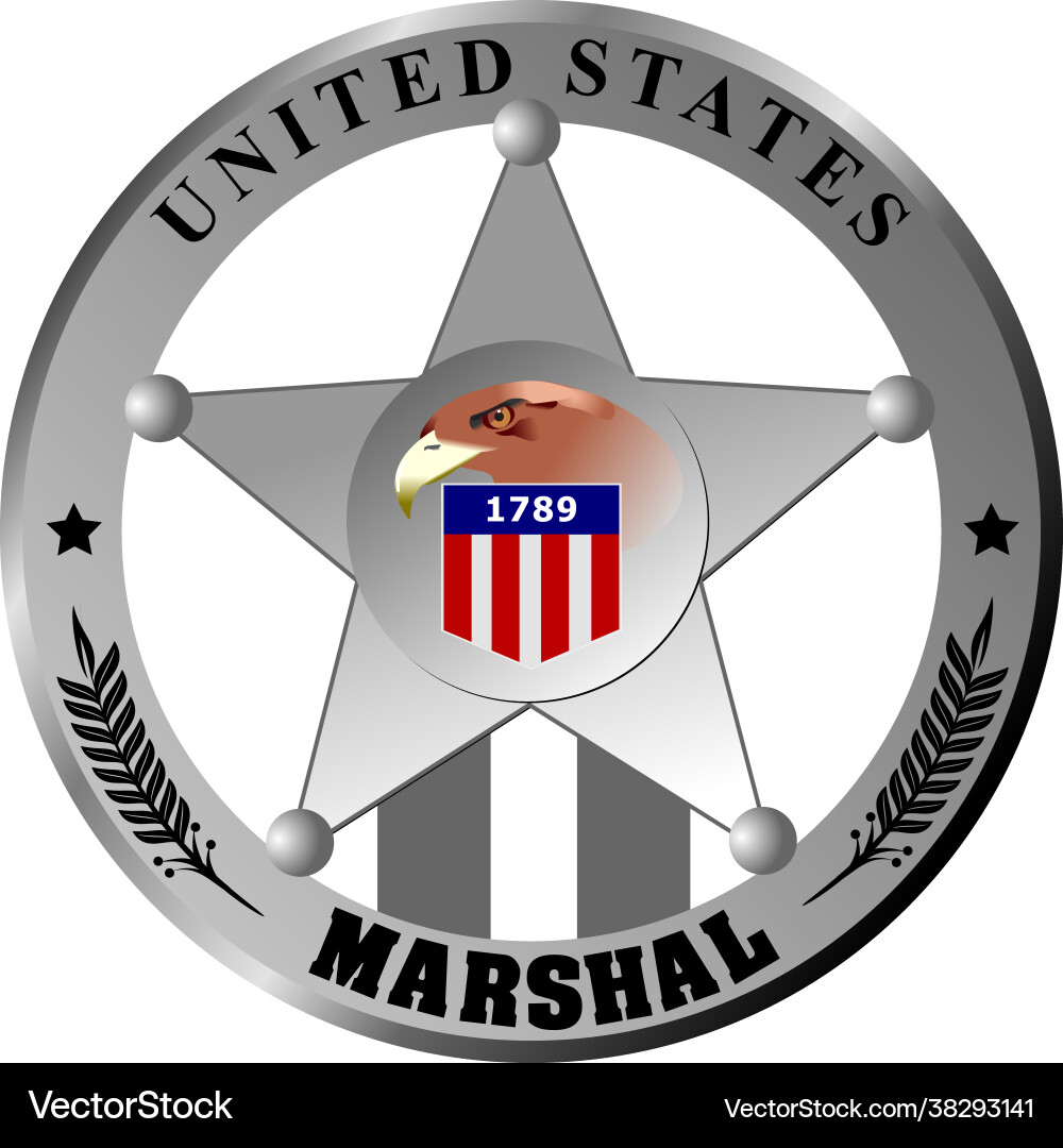 US Marshal Badge - Detailed Emblem Royalty Free Vector Image