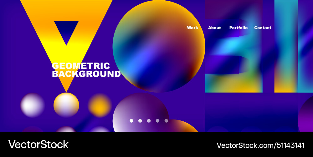 Various colorful geometric shapes abstract web Vector Image