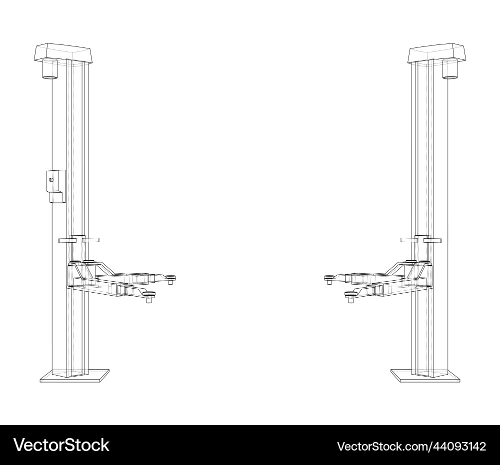 Car lift stand tower Royalty Free Vector Image