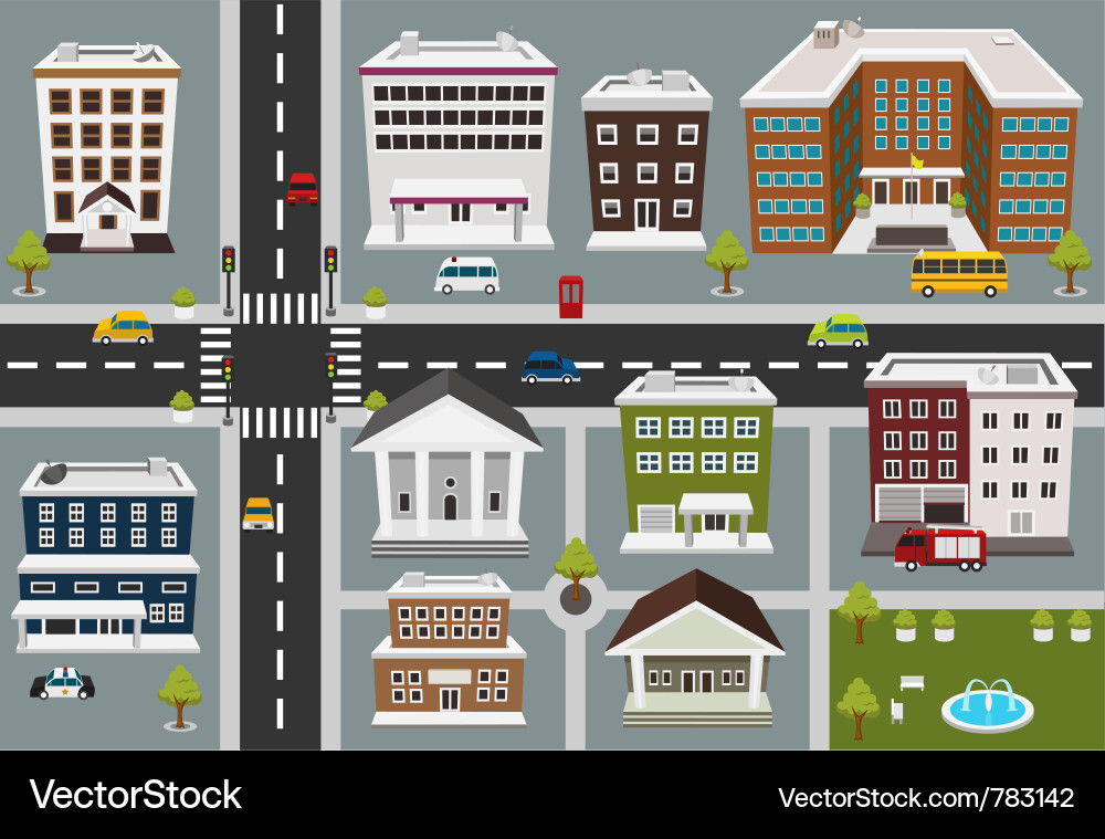 Cityscape Map Royalty Free Vector Image - VectorStock