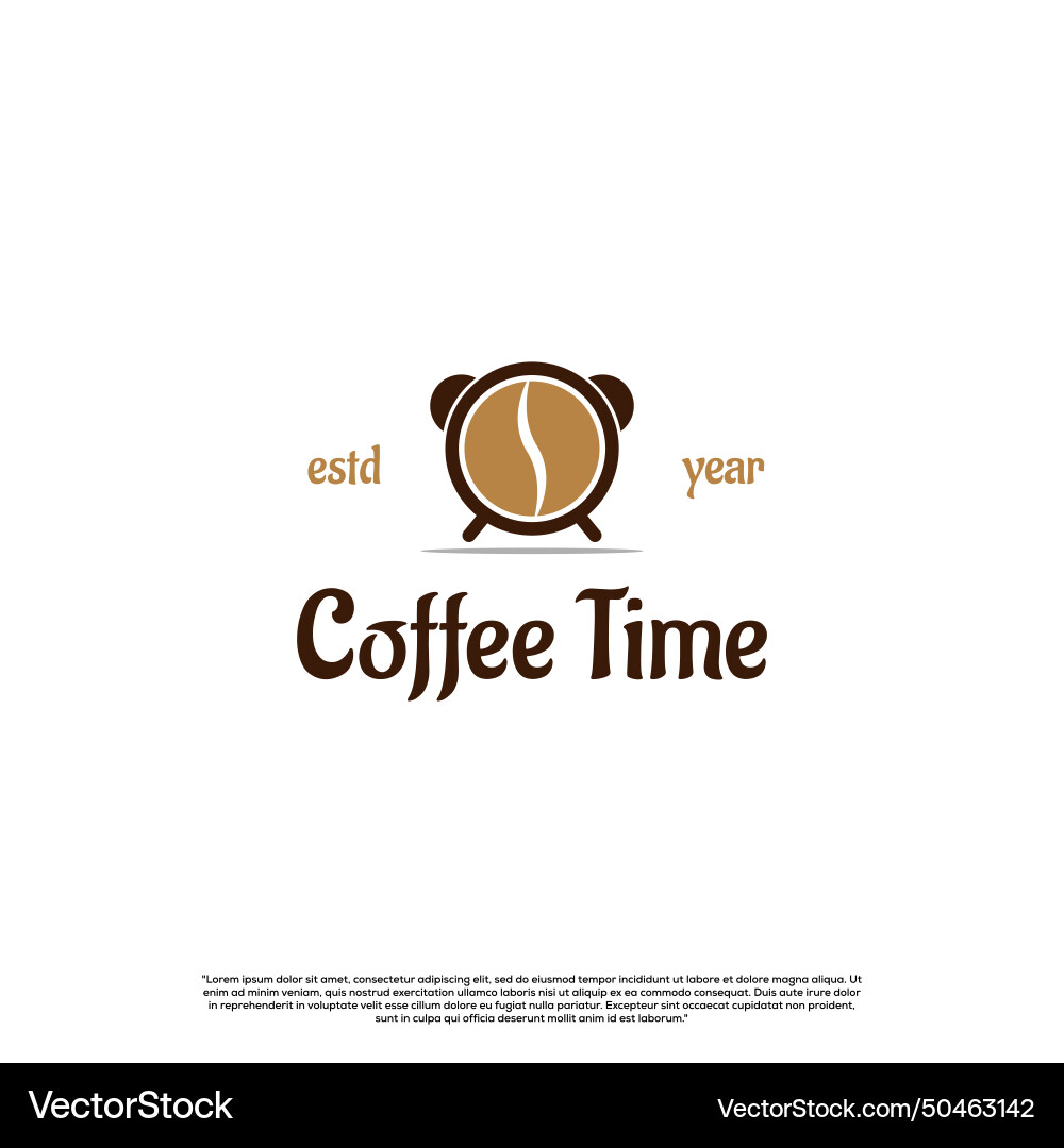 Coffee time logo icon template bean Royalty Free Vector