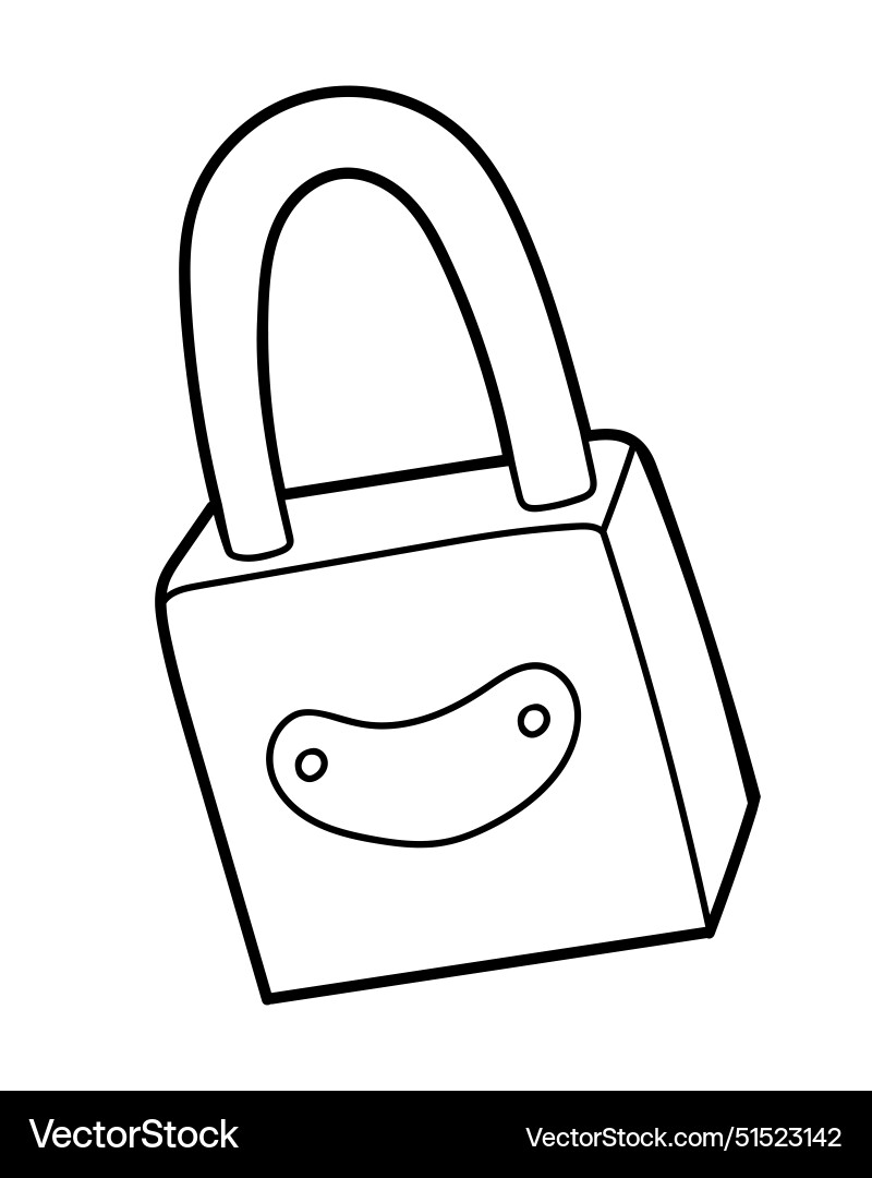 Coloring book for kids lock Royalty Free Vector Image