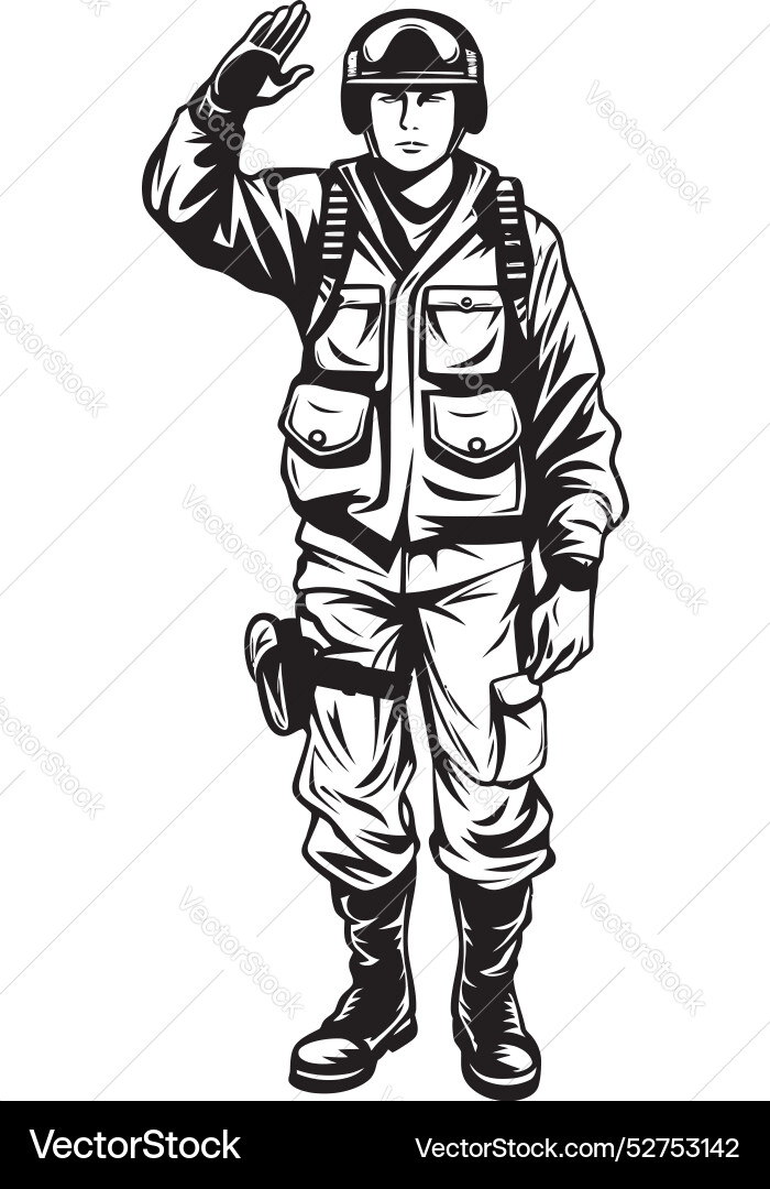 Dutys honor military salute emblem design Vector Image