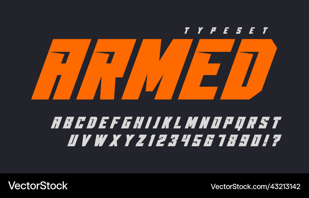 Dynamic alphabet design typeface letters Vector Image