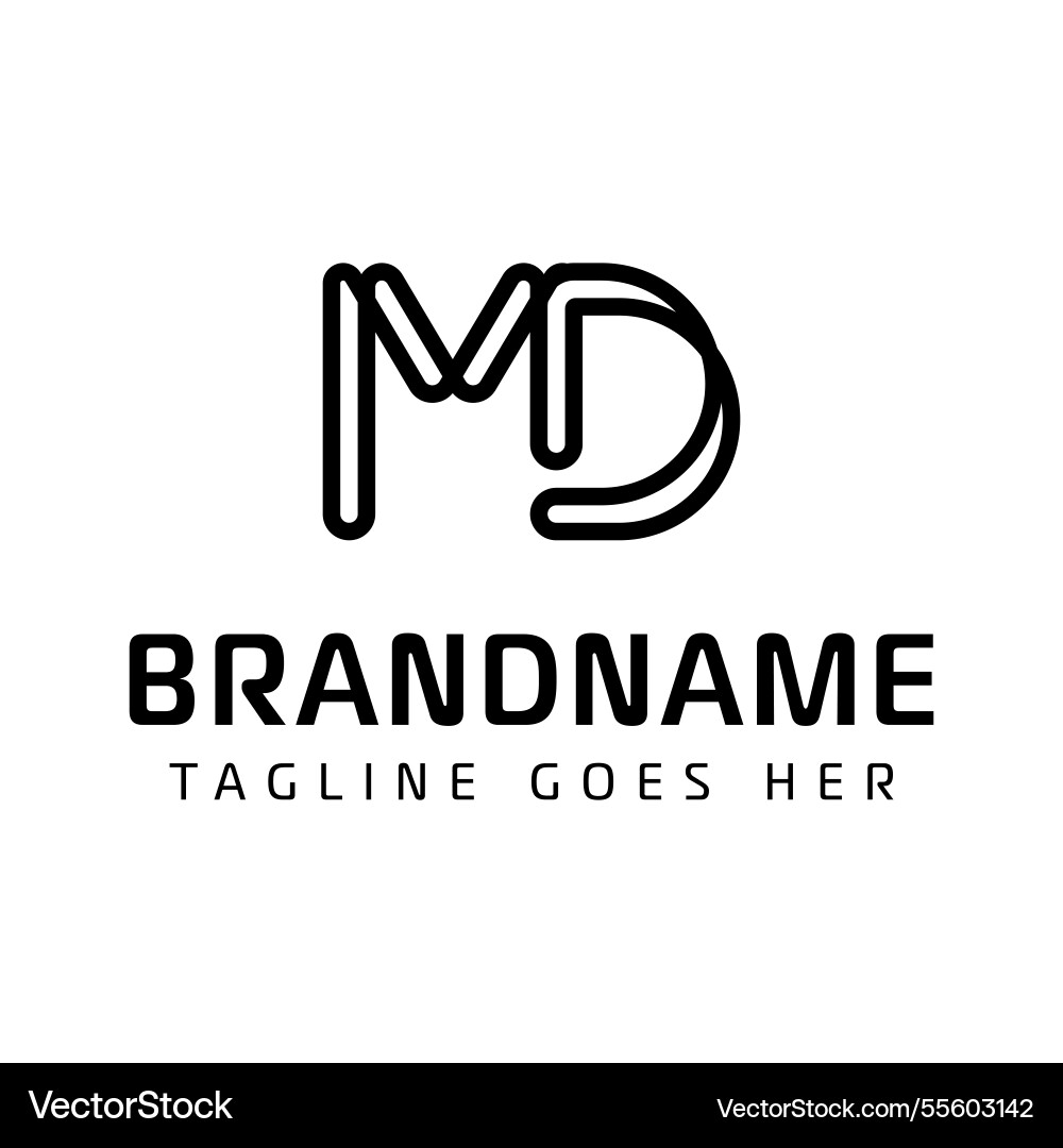 Letters md monogram logo for business Royalty Free Vector