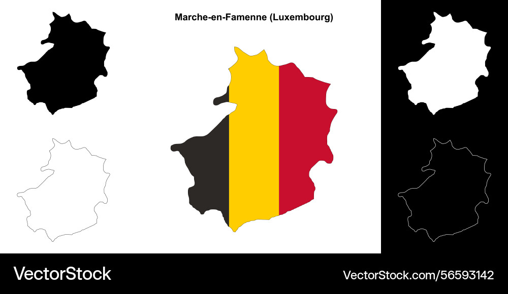 Marche-en-famenne outline map Royalty Free Vector Image