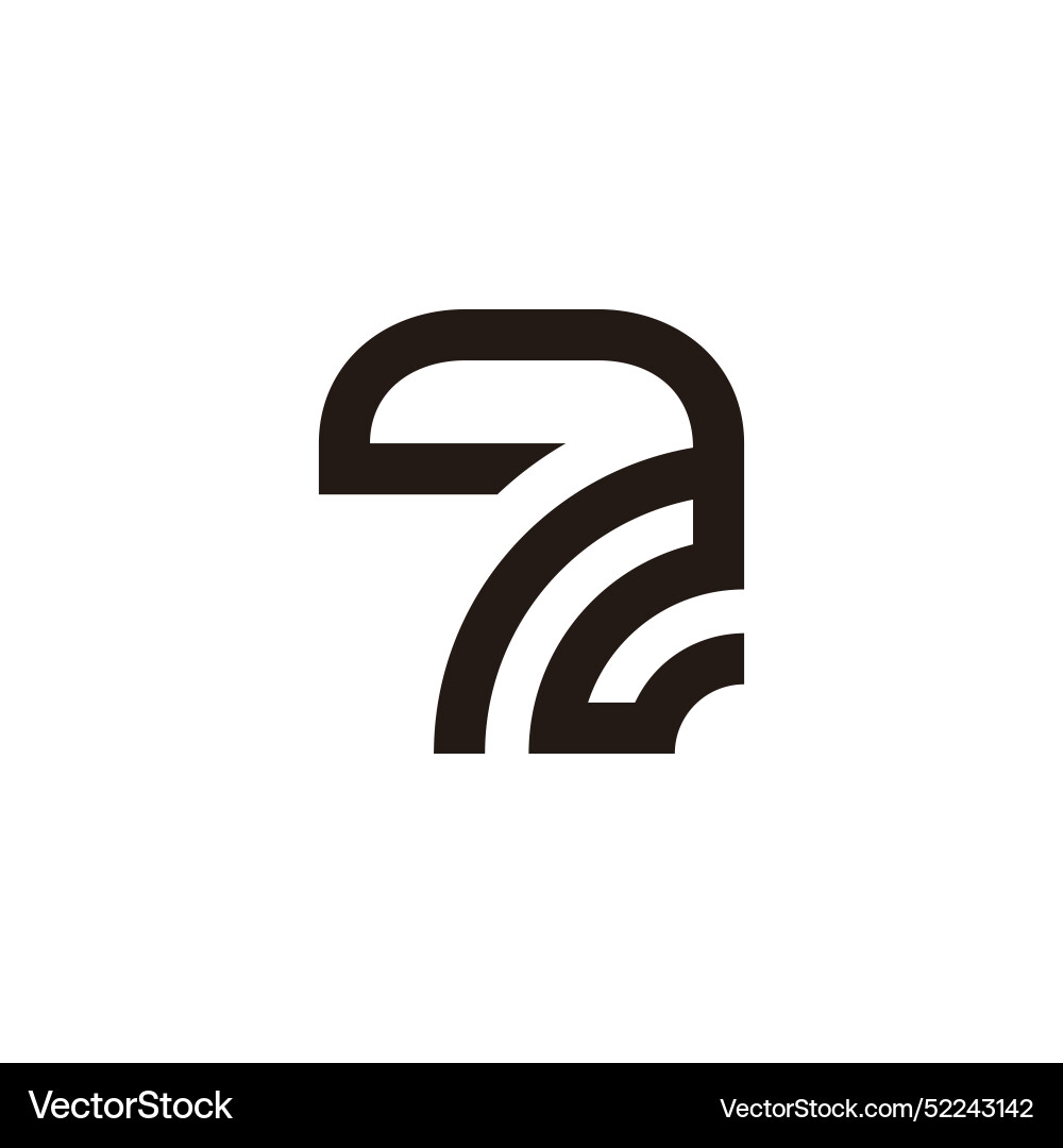 Number seven stripes signal techno logo Royalty Free Vector