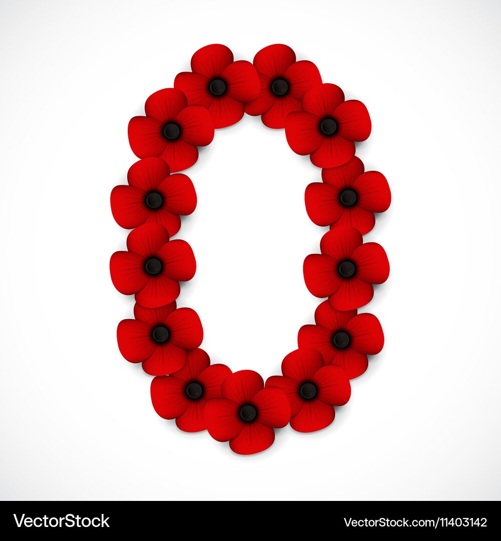 Poppies number Royalty Free Vector Image - VectorStock
