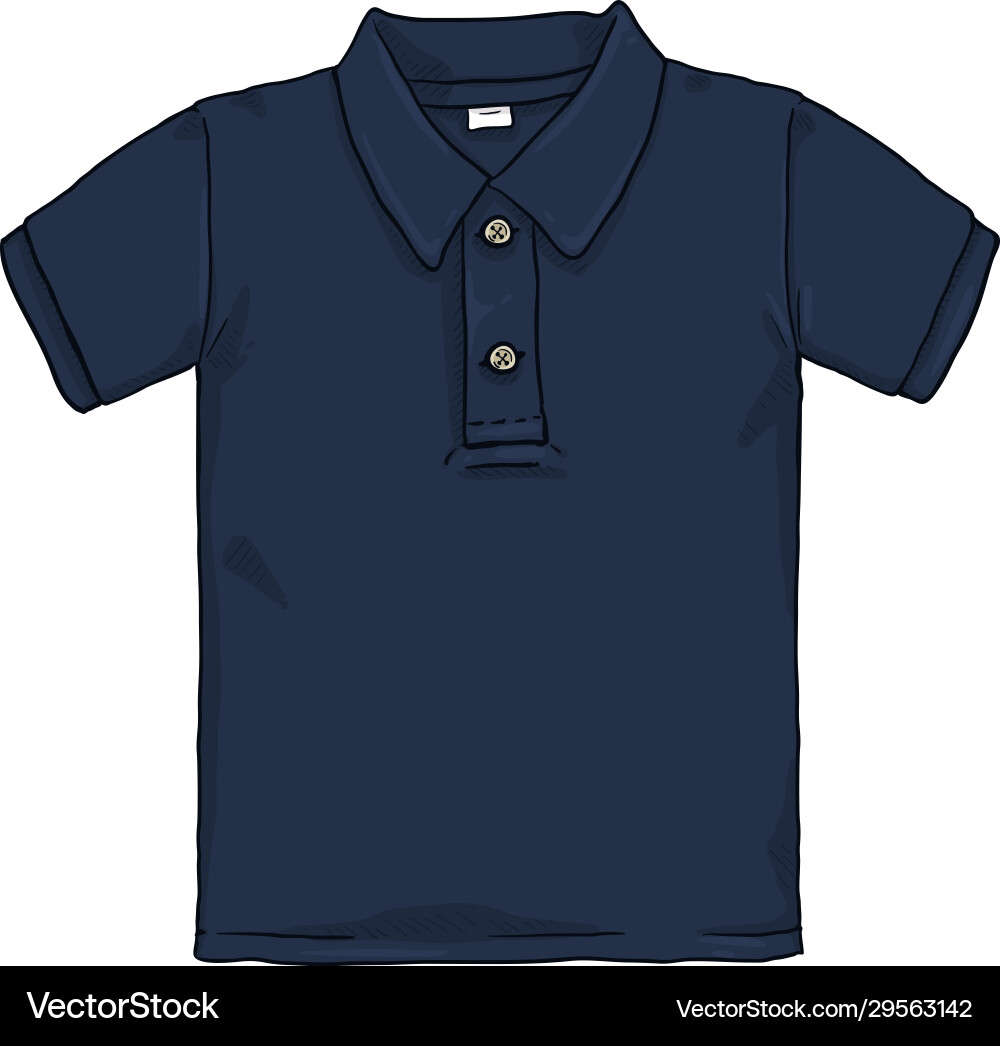 Single cartoon - dark blue polo shirt Royalty Free Vector