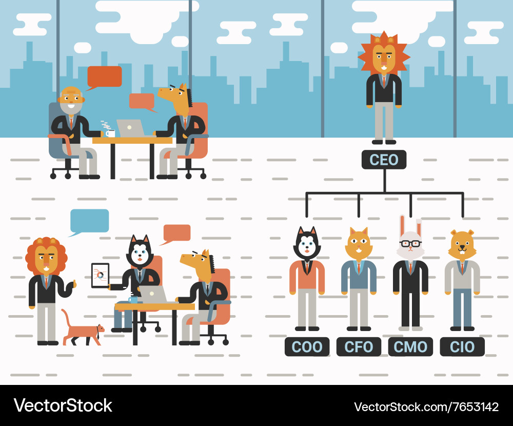 Work as animals Royalty Free Vector Image - VectorStock