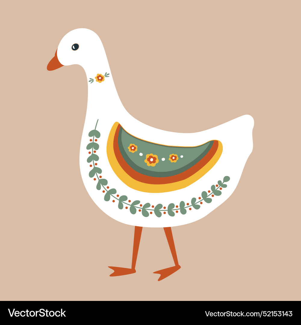 Abstract cartoon goose painted in nursery Vector Image