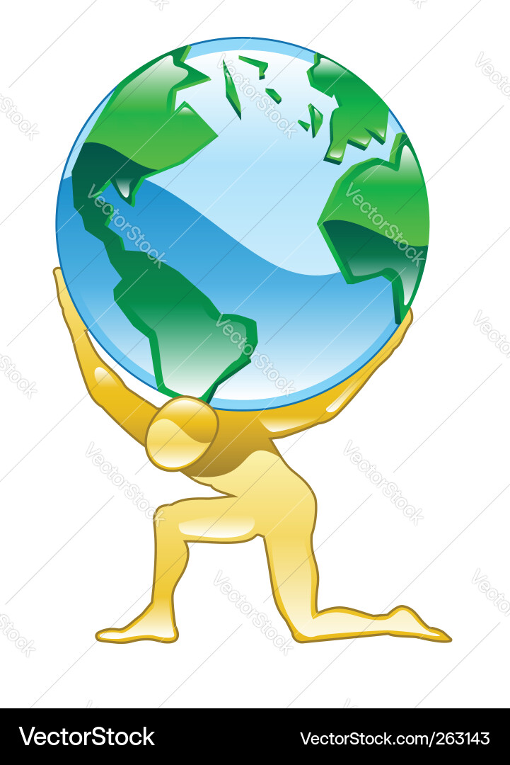Atlas Carrying Earth Royalty Free Vector Image