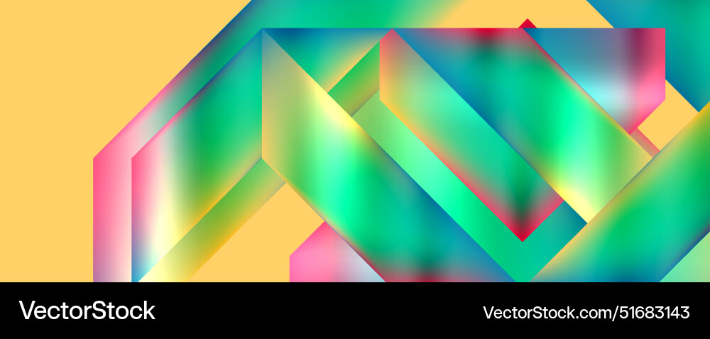 Colorful metallic geometric shapes Royalty Free Vector Image