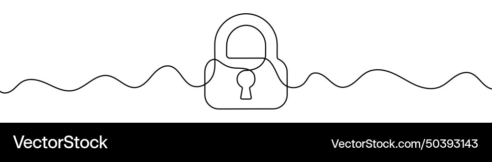 Continuous editable line drawing of padlock Vector Image