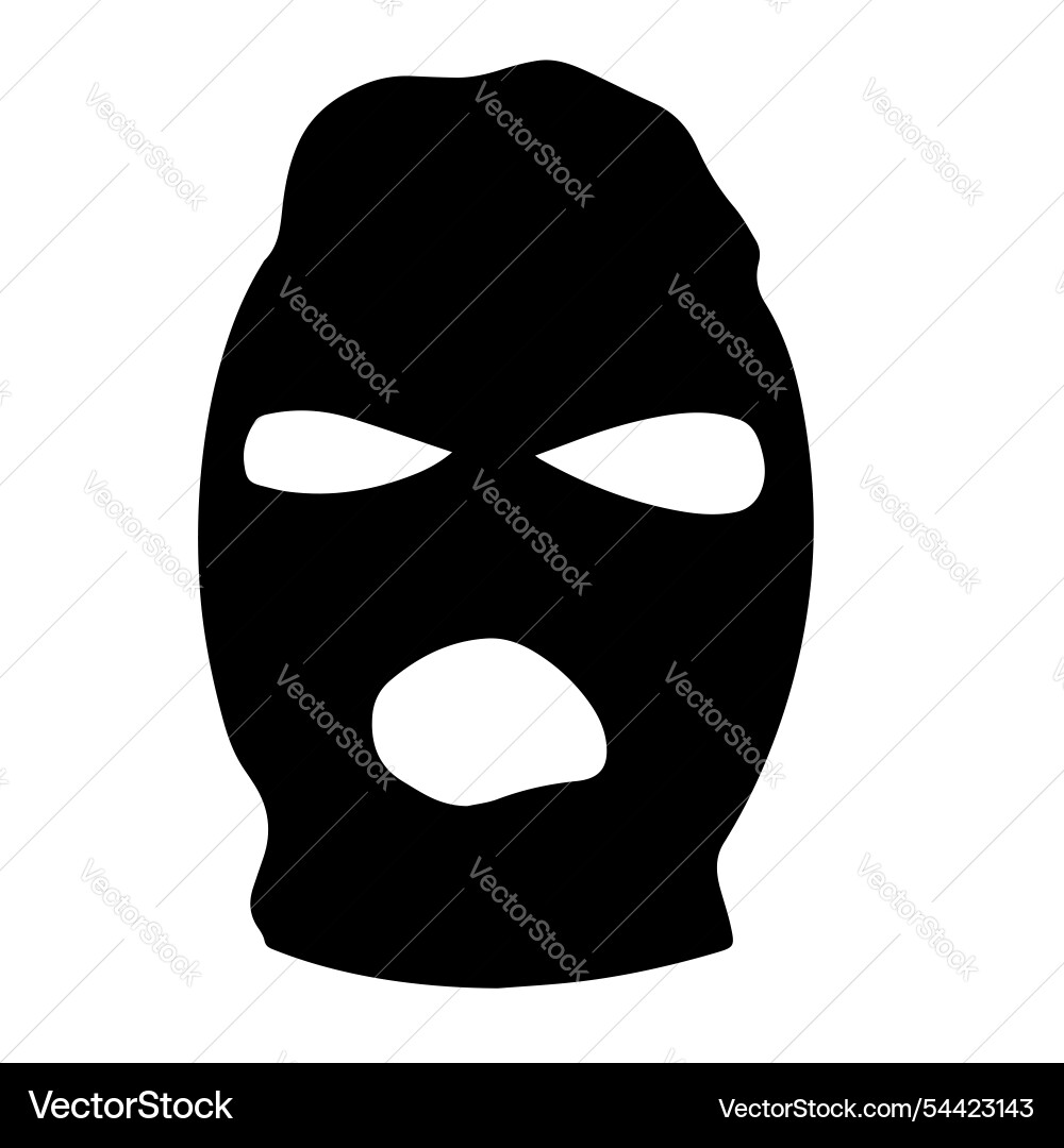 Criminal mask icon simple silhouette Royalty Free Vector