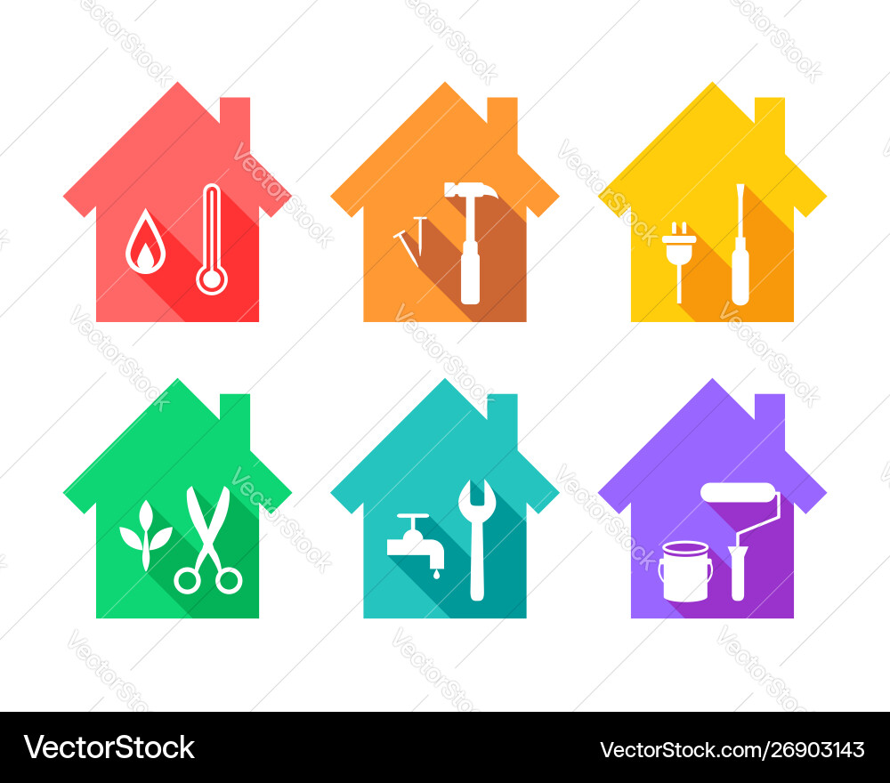House and maintenance concept Royalty Free Vector Image