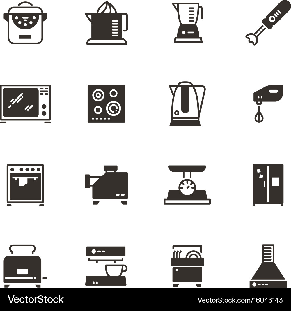 Kitchen Appliance Icons Royalty Free Vector Image