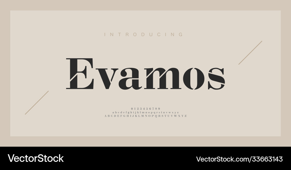 Modern alphabet letters serif font and number Vector Image
