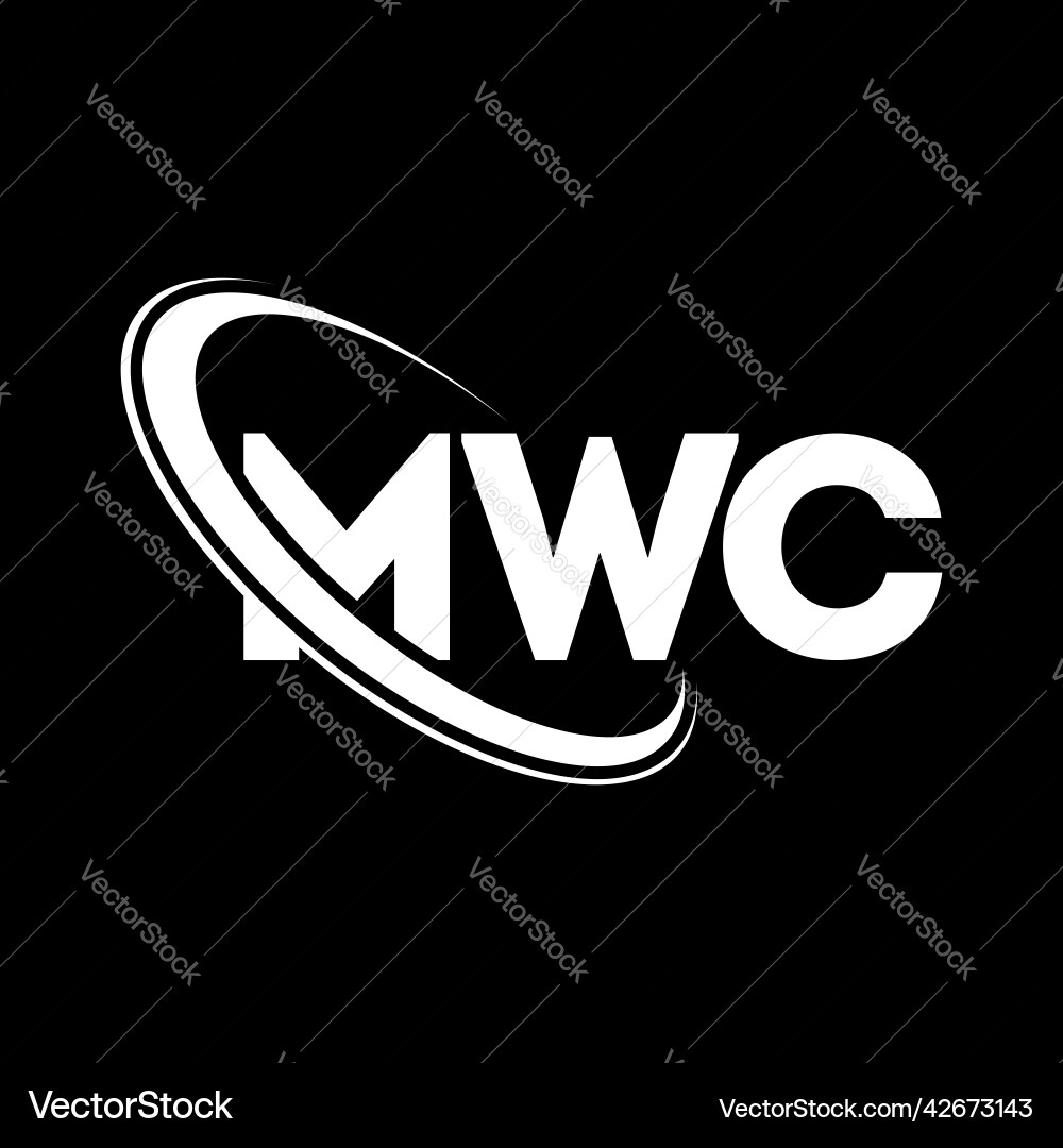 Mwc logo letter design Royalty Free Vector Image