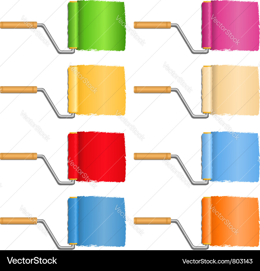 Paint rollers Royalty Free Vector Image - VectorStock