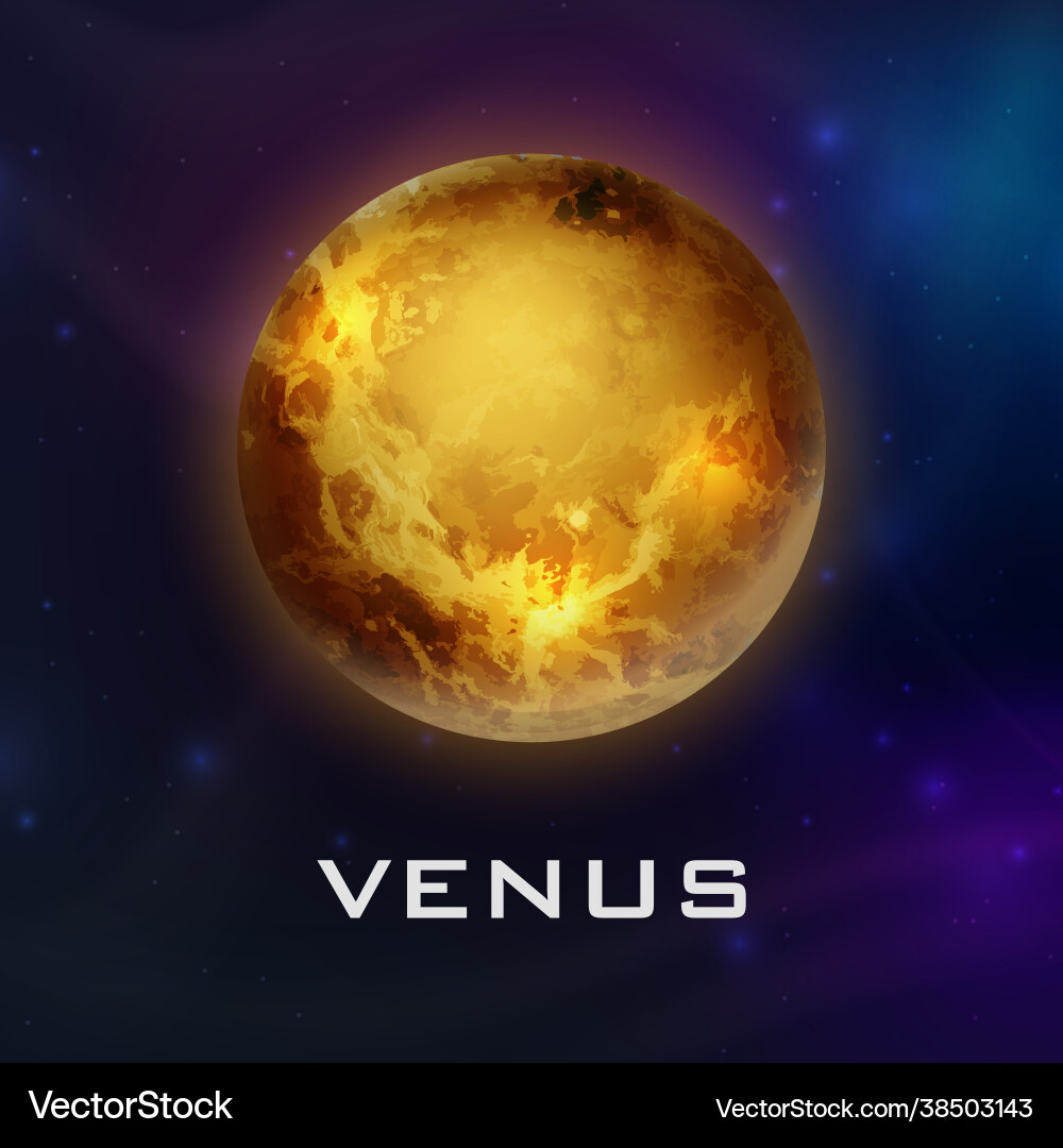 Planet venus 3d realistic space Royalty Free Vector Image