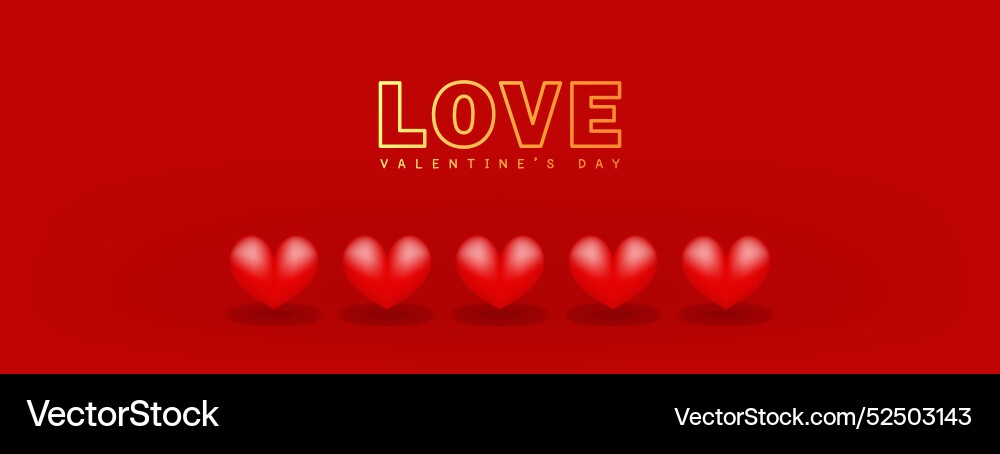 Red background with hearts balloons for love Vector Image
