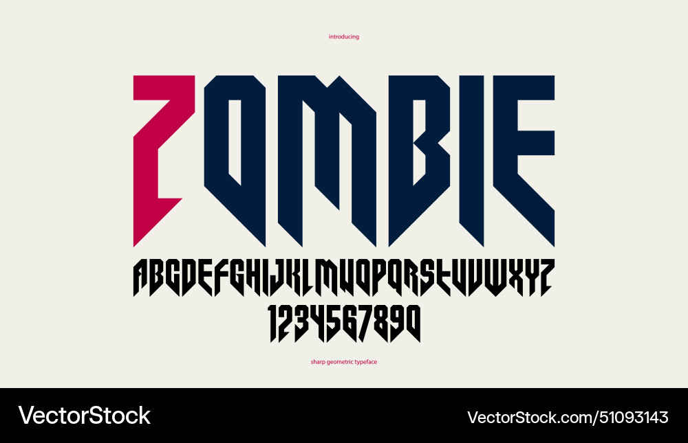 Sharp and bold display font for logo gothic Vector Image