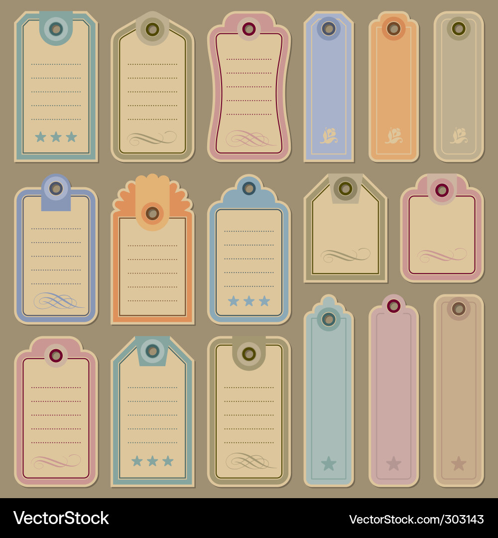 Tags set Royalty Free Vector Image - VectorStock