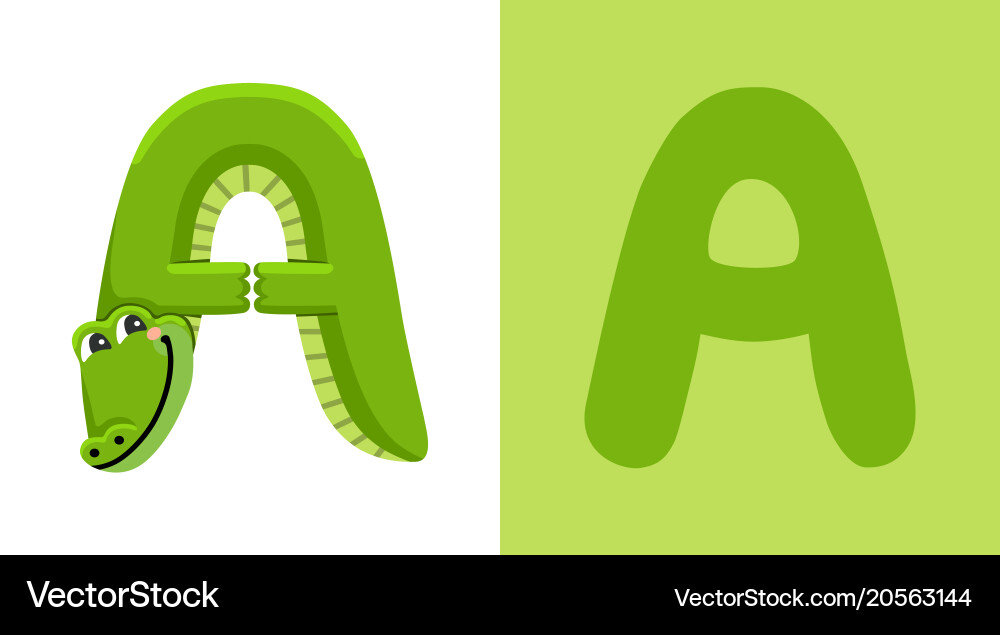 A is for alligator letter animal Royalty Free Vector Image