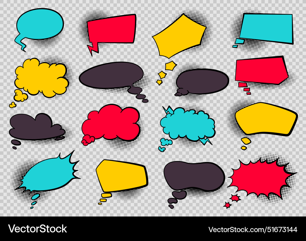 Comics book speech bubbles balloon Royalty Free Vector Image