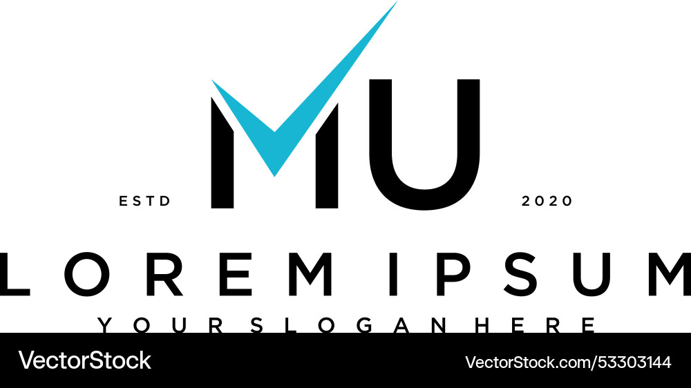 Creative letter mu checklist logo design concept Vector Image